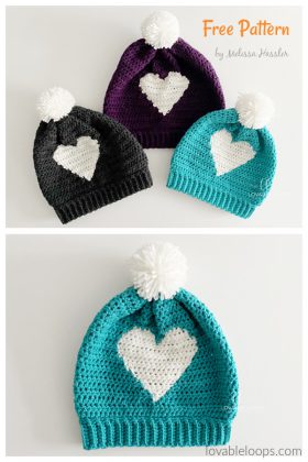 9 Adorable Crochet Heart Hat Free Patterns - Page 2 of 2