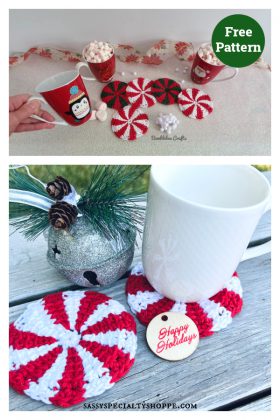 10+ Peppermint Candy Coasters Crochet Patterns