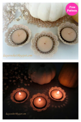 7 Tealight Candle Holder Free Crochet Patterns - Page 2 of 2