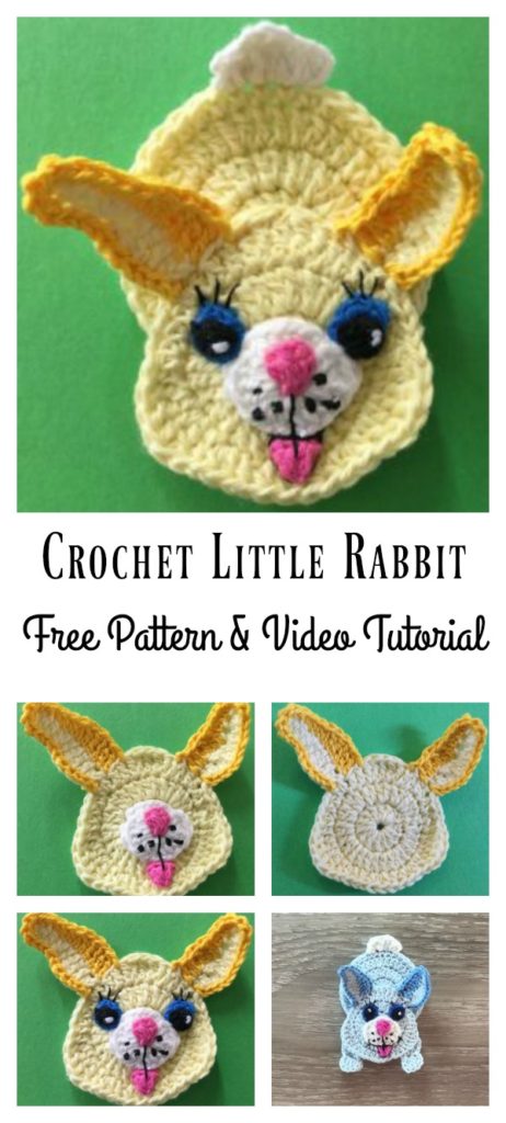 Little Rabbit Applique Free Crochet Pattern and Video Tutorial
