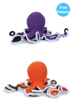 8 Giant Octopus Crochet Patterns Free & Paid