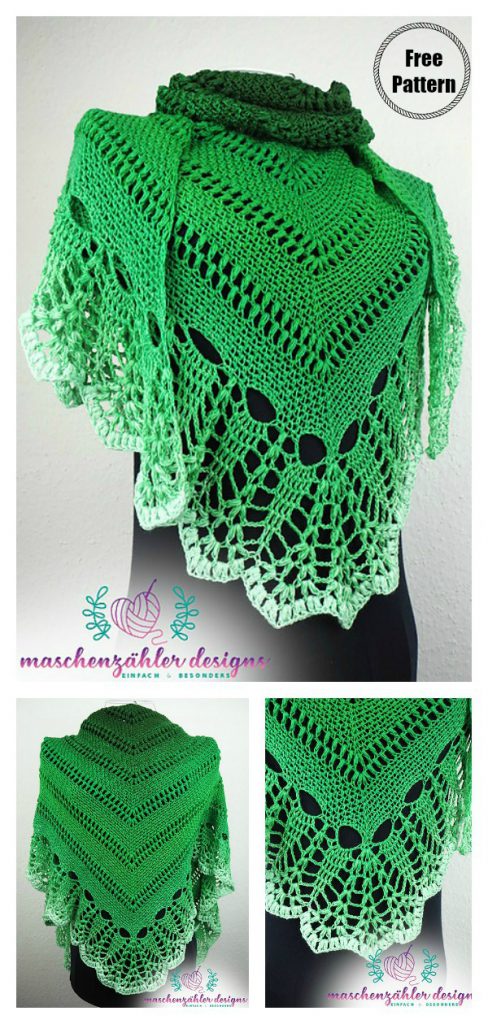 5 Triangle Lace Shawl Free Crochet Pattern