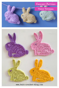 5 Bunny Rabbit Applique Free Crochet Pattern