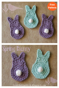 5 Bunny Rabbit Applique Free Crochet Pattern