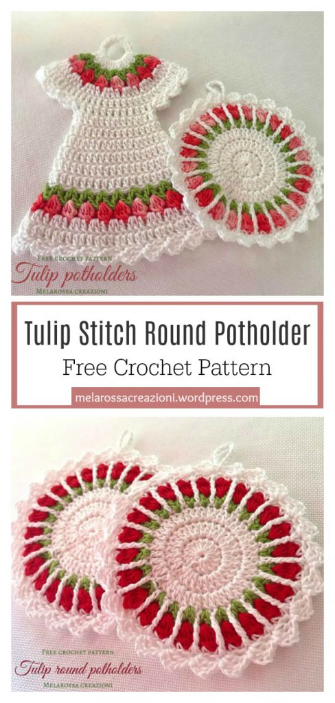 Tulip Stitch Potholder Free Crochet Pattern