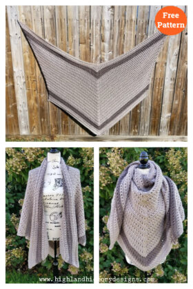 V Shaped Shawl Free Crochet Pattern