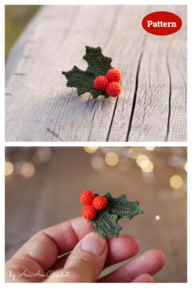 10+ Christmas Holly and Berries Crochet Patterns - Page 3 of 3