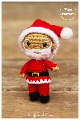 6 Mini Santa Claus Free Crochet Pattern - Page 2 of 2