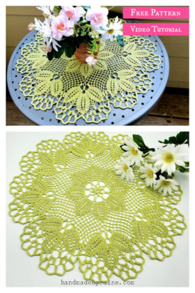 Spring Leaf Doily Free Crochet Pattern and Video Tutorial