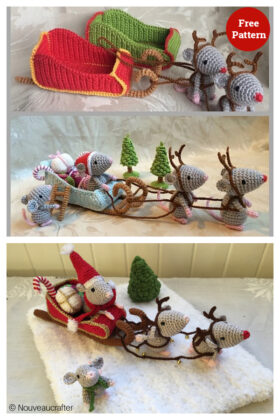 Christmas Mice and Santa’s Sleigh Free Crochet Pattern