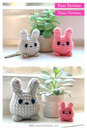 Bunny Amigurumi Keychain Free Crochet Pattern and Video