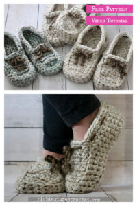 Fireside Slippers Free Crochet Pattern and Video Tutorial