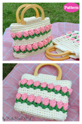 10 Tulip Stitch Bag Crochet Patterns - Page 2 of 3