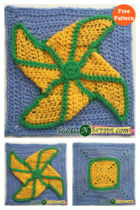 7 Pinwheel Granny Square Free Crochet Patterns - Page 2 of 2