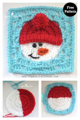 6 Snowman Granny Square Crochet Patterns