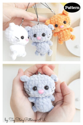 5 Amigurumi Cat Keychain Crochet Patterns