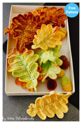 8 Autumn Oak Leaf Crochet Patterns
