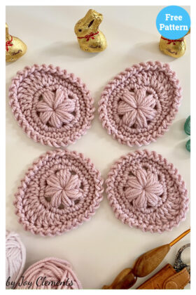 Puff Flower Easter Egg Free Crochet Pattern
