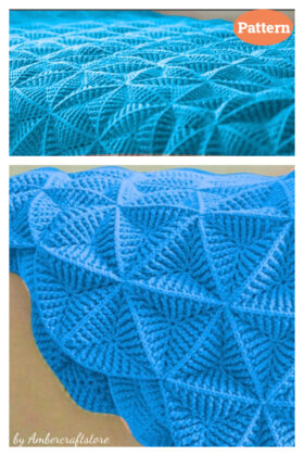 3D Triangle Blanket Crochet Patterns