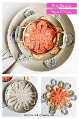 Flower Power Pan Protectors Free Crochet Pattern and Video