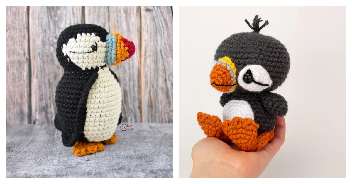 8 Amigurumi Puffin Bird Crochet Patterns