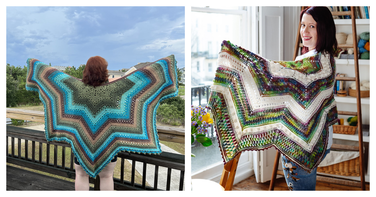 8 Star Shaped Shawl Crochet Patterns
