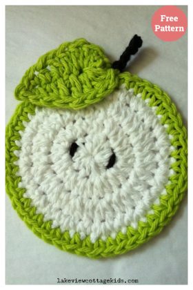 6 Apple Coaster Crochet Patterns