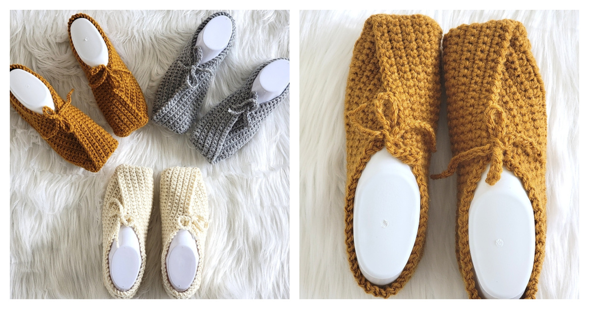 Origami Slippers Free Crochet Pattern
