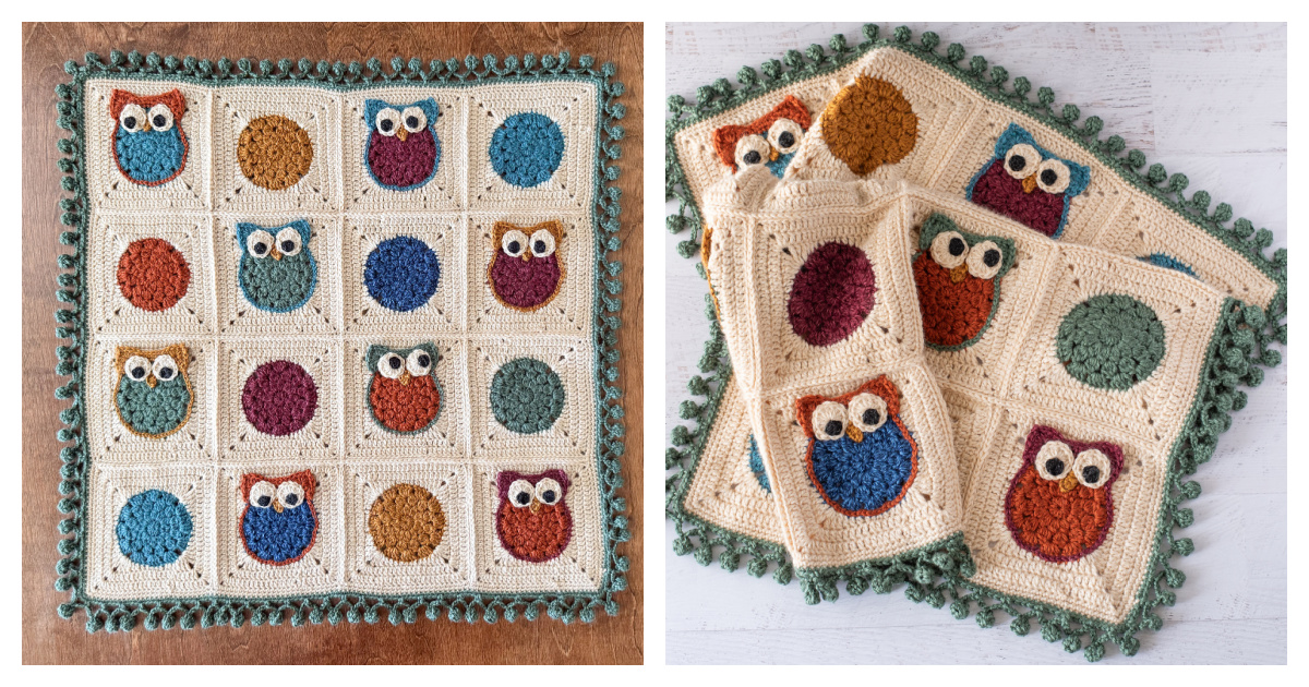 Little Hoot Owl Blanket Free Crochet Pattern
