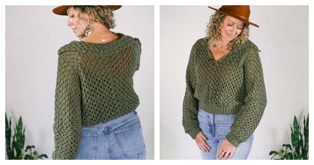 Moss Hexagon Sweater Free Crochet Pattern