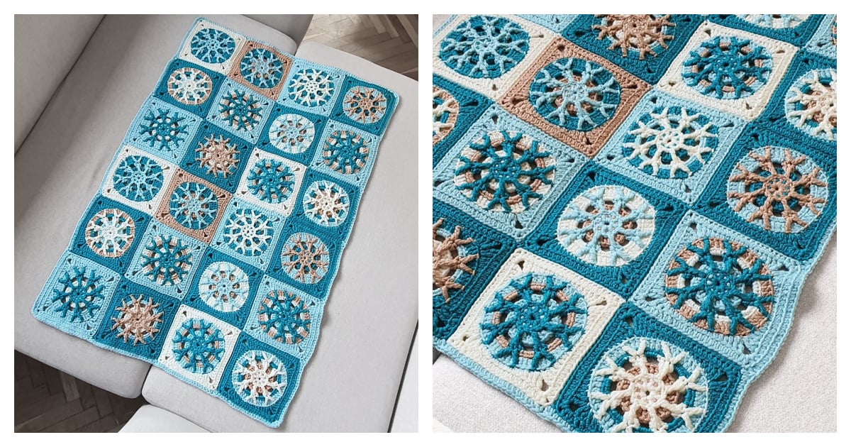 Snowflake Blanket Free Crochet Pattern
