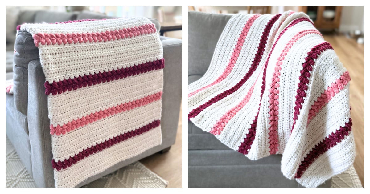 Braided Puff Blanket Free Crochet Pattern and Video Tutorial