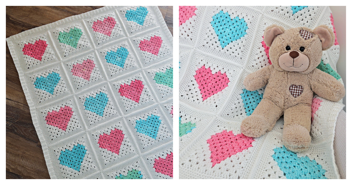 Heart Quilt Free Crochet Pattern